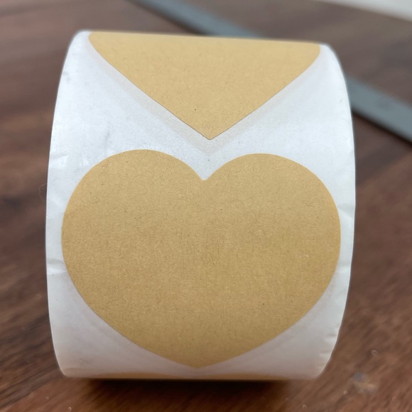 Party Supplies | Love Heart Shape Natural Kraft Permanent Adhesive ...